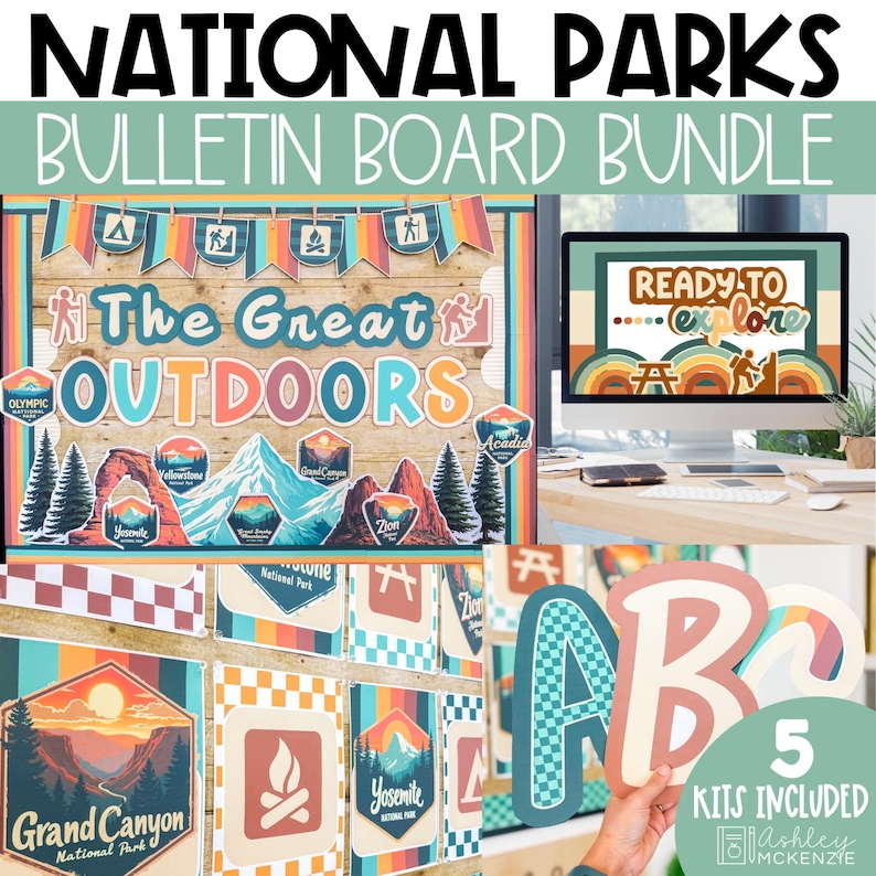National Parks Bulletin Board Bundle Back to School Slides Adventure ...