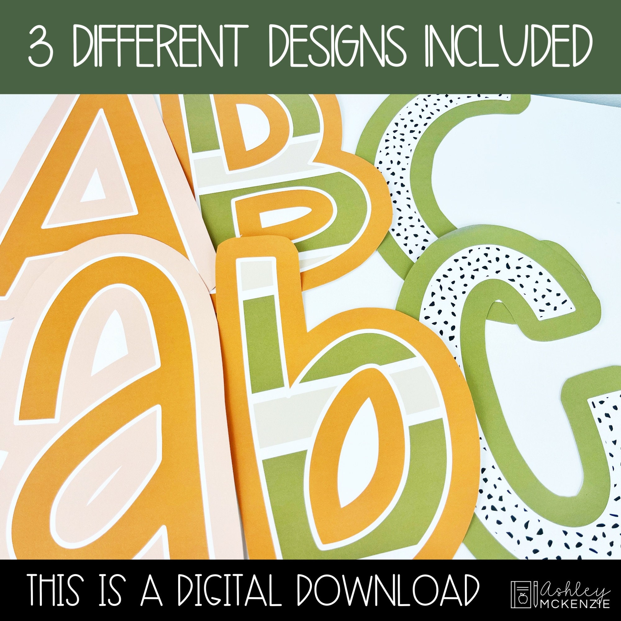 Spring Garden Classroom Decor, A-Z Bulletin Board Letters, Punctuation ...