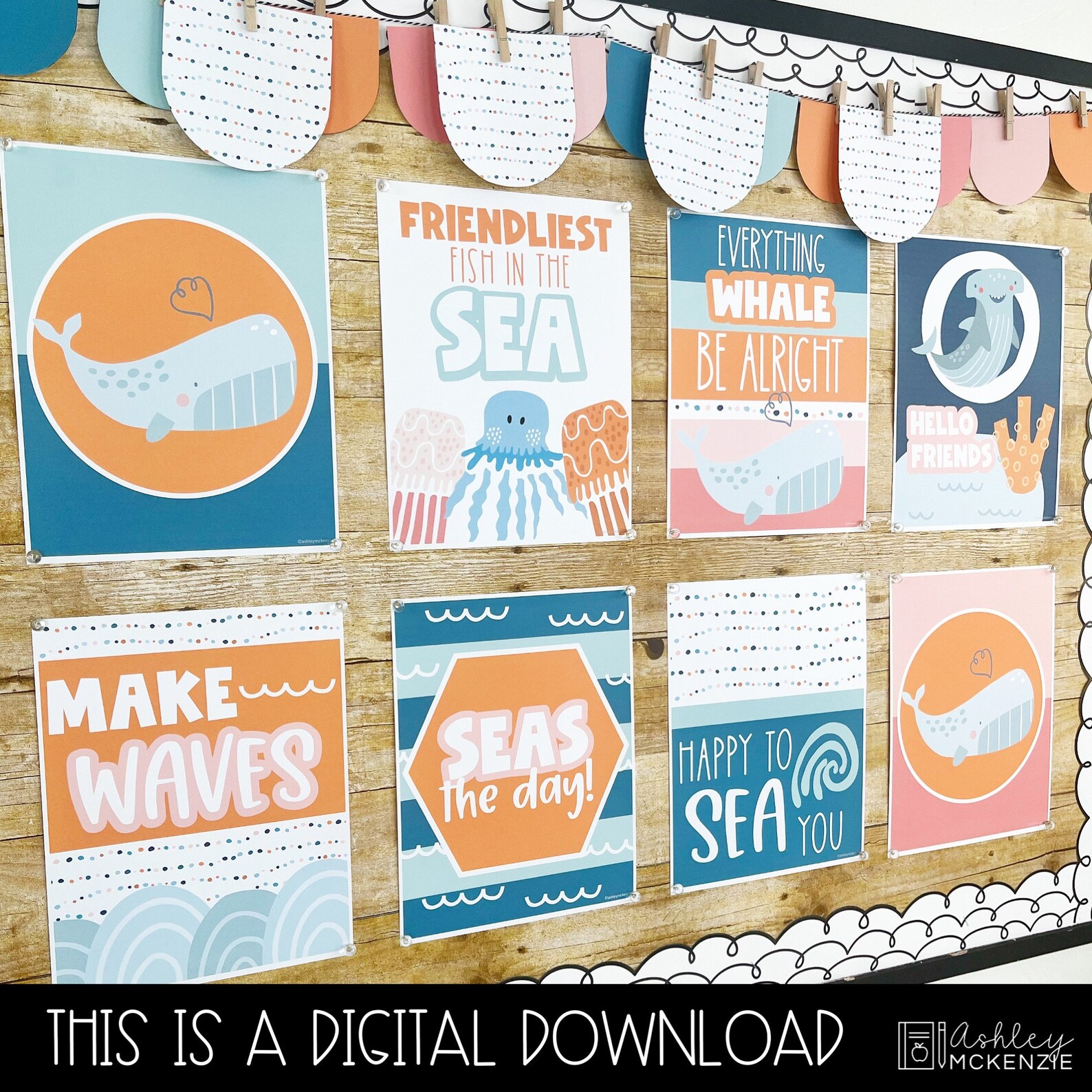 Boho Ocean Back to School Classroom Decor Bulletin Board Kit - Etsy