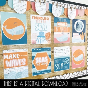 Boho Ocean Back to School Classroom Decor Bulletin Board Kit - Etsy