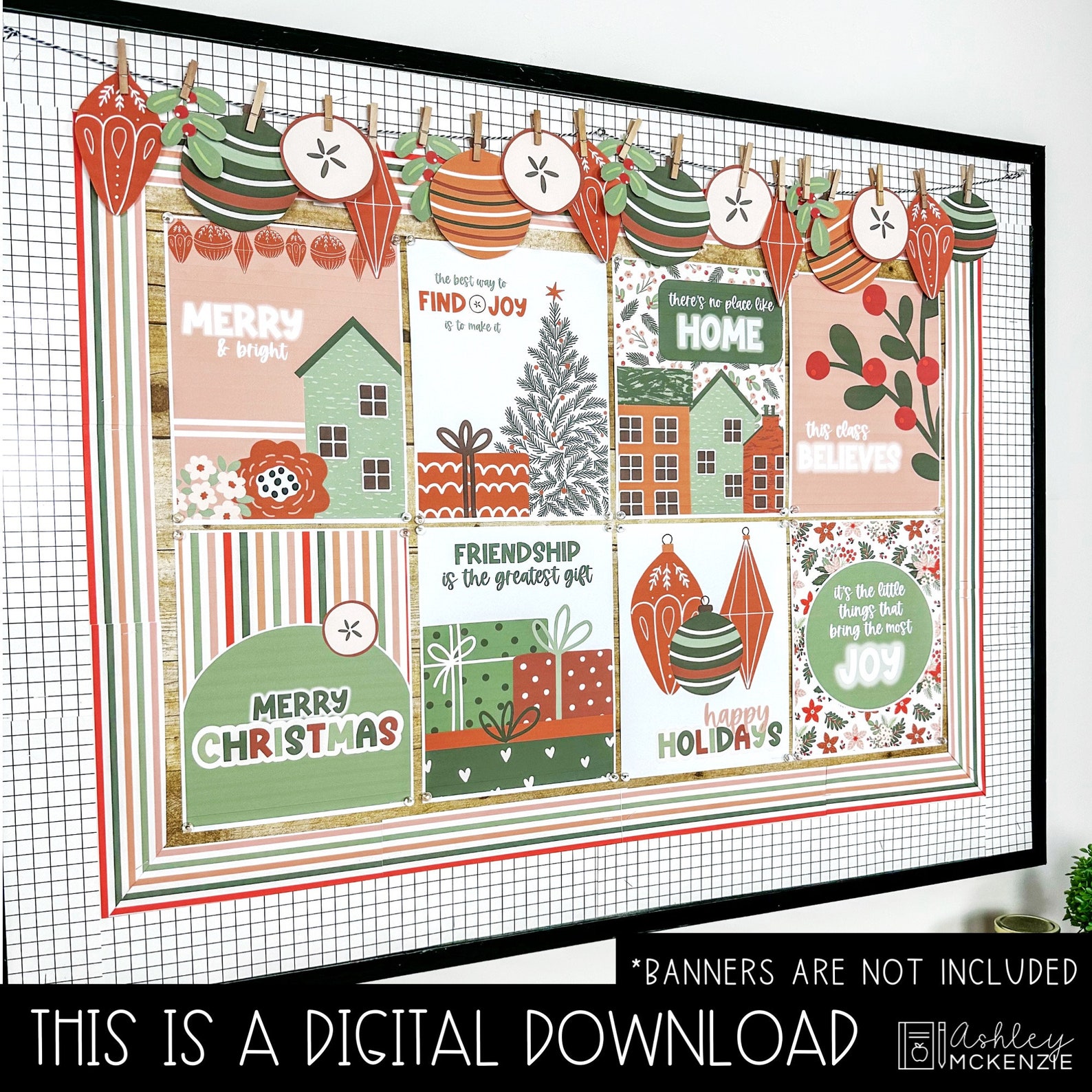 Christmas City Classroom Posters, Winter Class Decor, Easy Holiday ...
