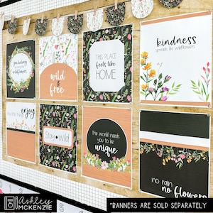 Wildflowers Themed Classroom Posters, Easy and Modern Classroom ...