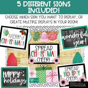 Christmas Cheer Bulletin Board or Classroom Door Decor, Easy Holiday ...