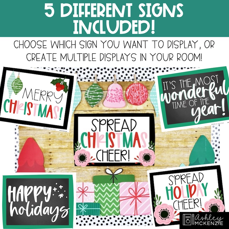 Christmas Cheer Bulletin Board or Classroom Door Decor Easy - Etsy