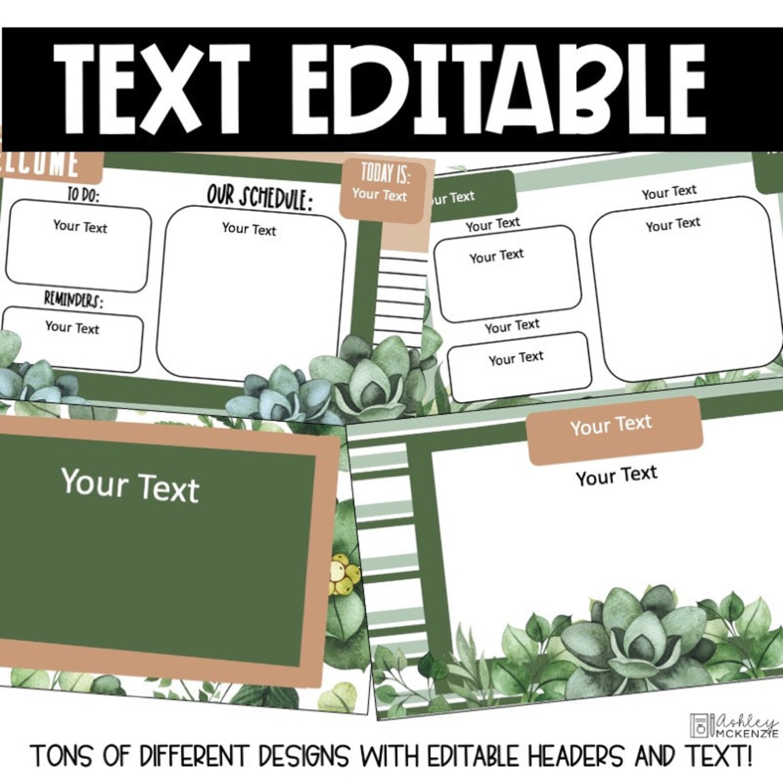 Modern Greenery Google Slides and Powerpoint Templates, Calm Class ...