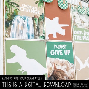 Modern Dinosaur Classroom Theme, Decorative Classroom Posters, Easy and ...