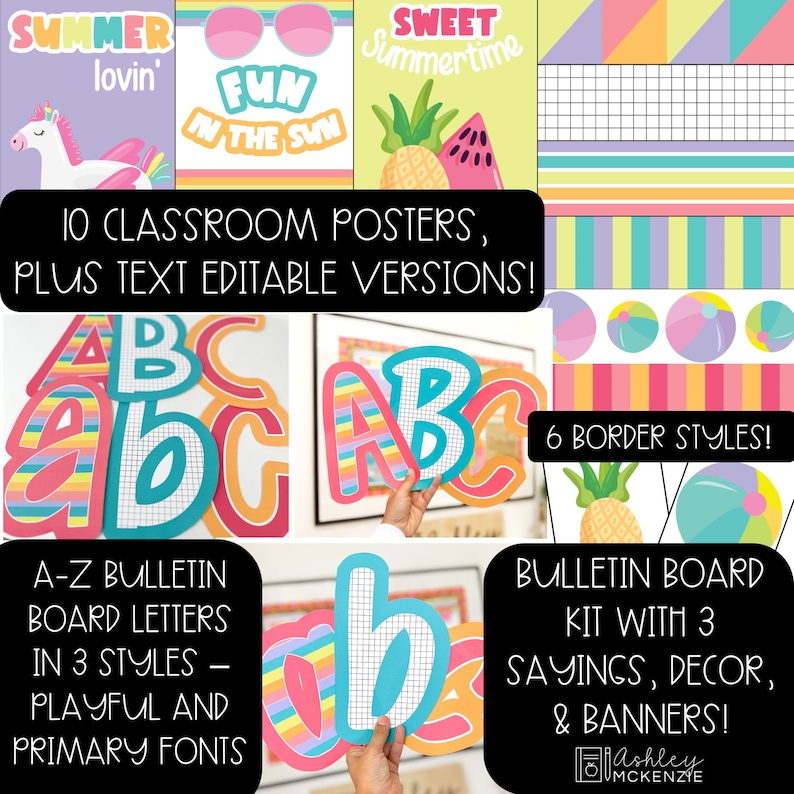 End of Year Classroom Decor, Summer Splash Theme, Bulletin Board Kit ...