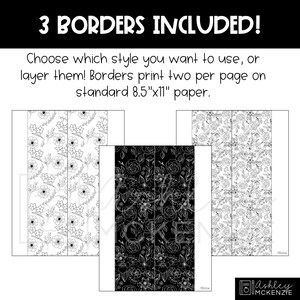 Black and White Floral Back to School Classroom Decor, Bulletin Board ...