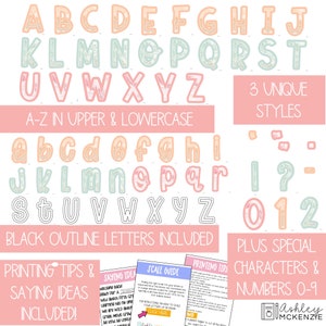 Marbled Pastel Classroom Decor, A-Z Bulletin Board Letters, Punctuation ...