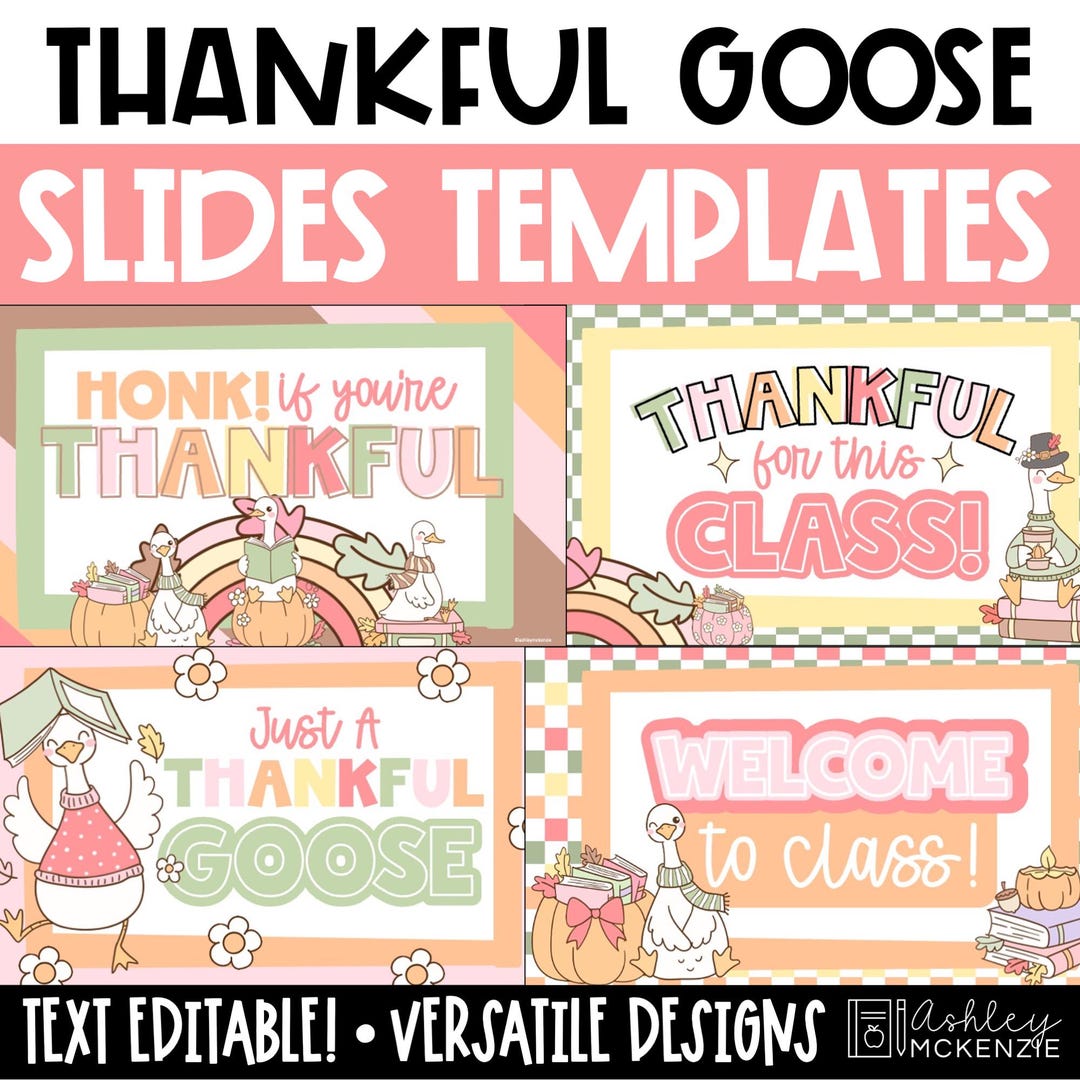 November Morning Slides Thankful Goose Thanksgiving Slides for Google ...