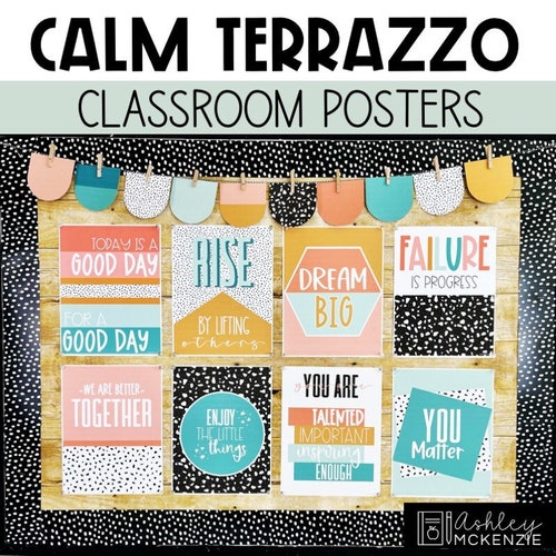 Calm Terrazzo Classroom Posters Easy and Modern Classroom - Etsy