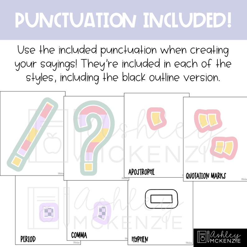Retro Spring Classroom Decor, A-Z Bulletin Board Letters, Punctuation ...