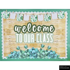 Modern Greenery Back to School Classroom Decor, Bulletin Board Kit ...