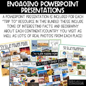Continents and Countries Bundle, Powerpoint Lessons and Activities Pack ...