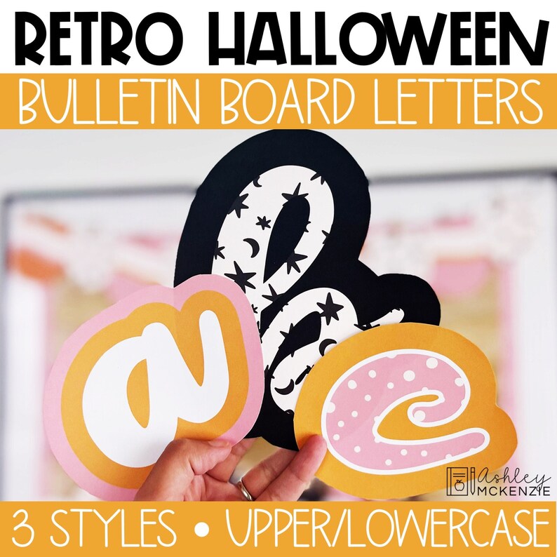 Retro Halloween Classroom Decor A-Z Bulletin Board Letters - Etsy