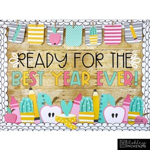 School Supplies Back to School Bulletin Board Bright Classroom Door ...