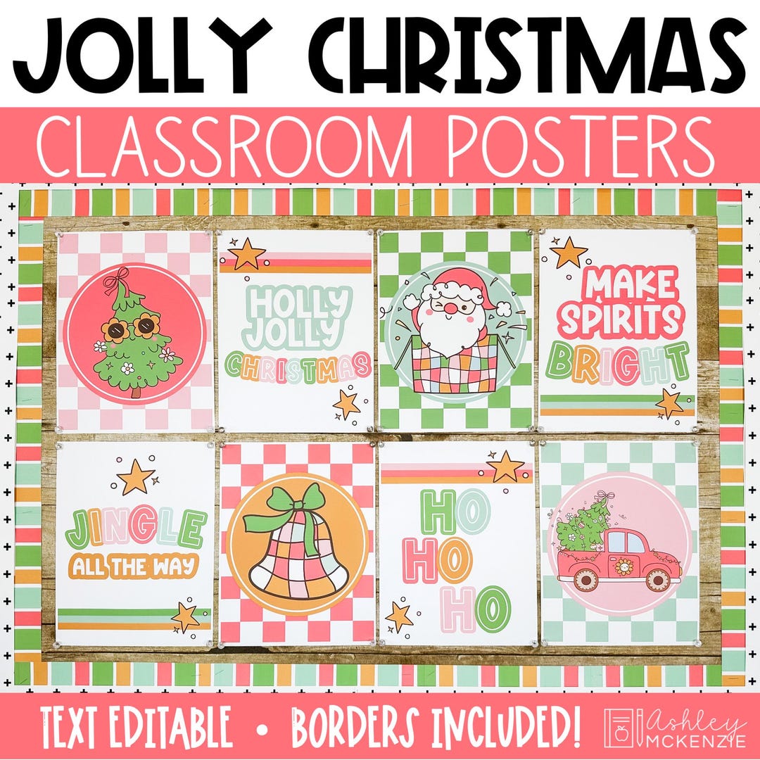 Holly Jolly Christmas Posters and Printable Bulletin Board Borders ...