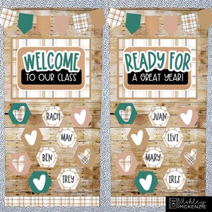 Modern Plaid Classroom Door Decor Kit, Back to School, Easy and Modern ...