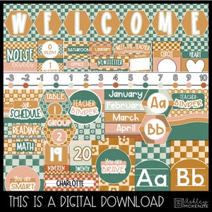 Modern Gingham Checkered Themed Classroom Decor Bundle - Etsy