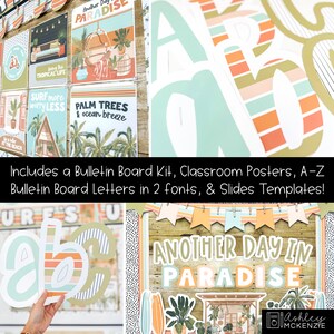 Beach Themed Back to School Classroom Decor Tropical Bulletin Board Set ...