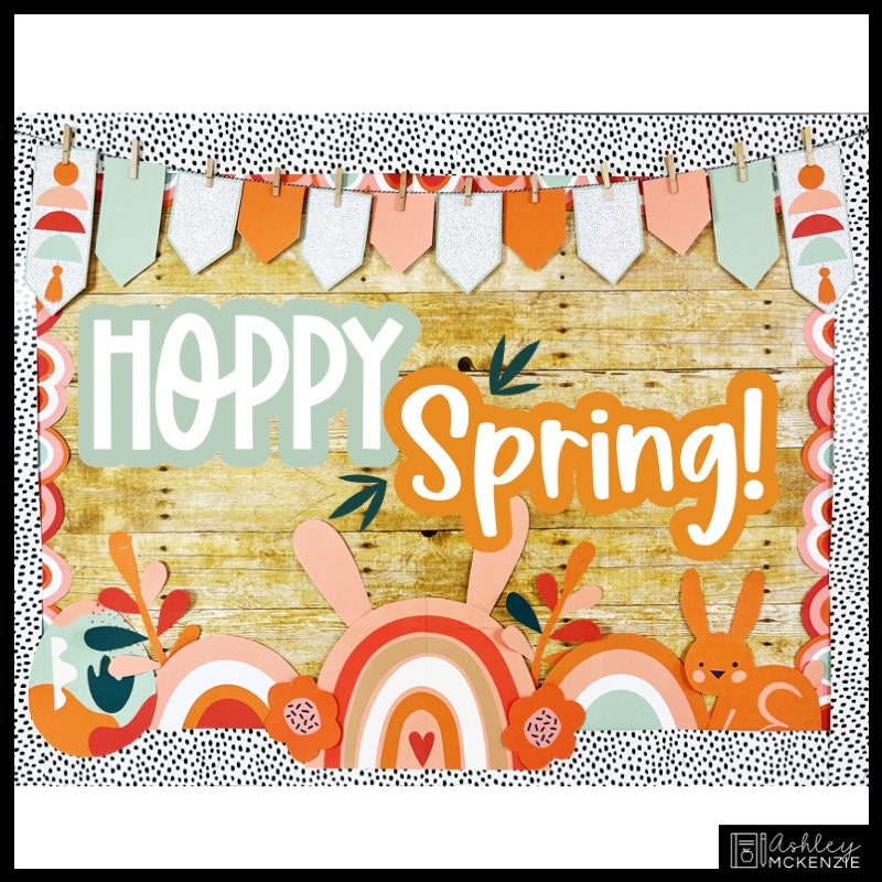 Spring Bulletin Board Kit Hoppy Spring Theme Easy Seasonal - Etsy