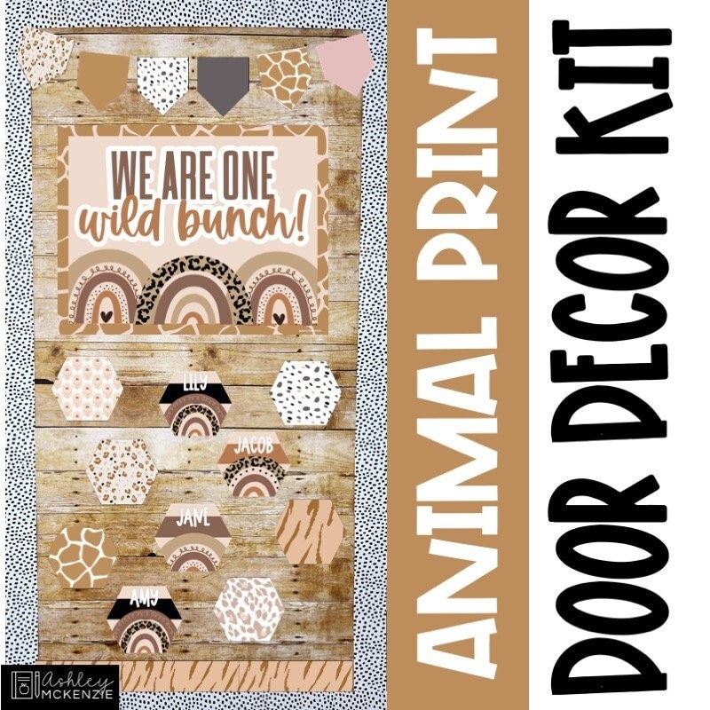 Animal Print Classroom Door Decor Kit, Back to School, Easy and Modern ...