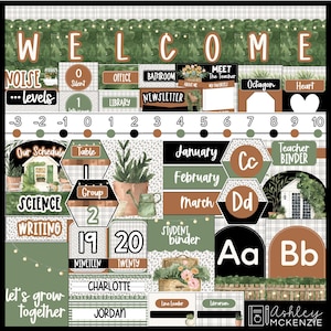 Modern Garden Classroom Decor Bundle Nature Bulletin Board Ideas ...