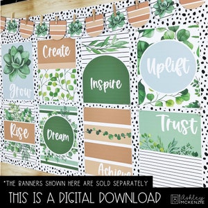Modern Greenery Back to School Classroom Decor, Bulletin Board Kit ...