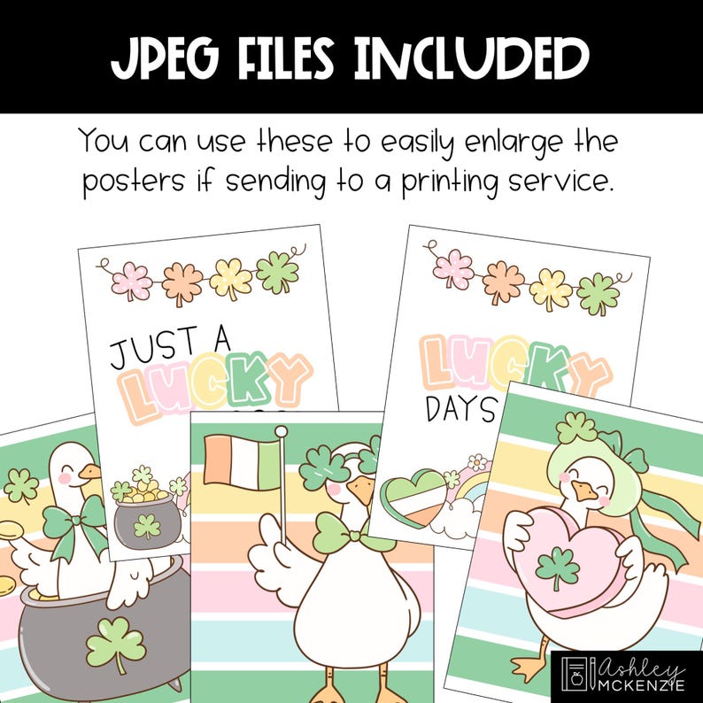 March Bulletin Board Lucky Goose Posters St. Patrick's Day Bulletin ...