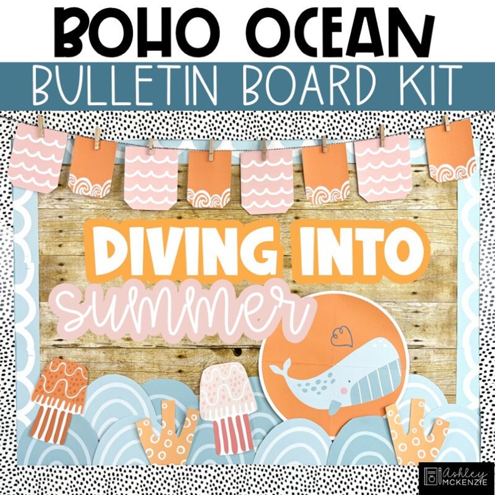 Boho Ocean Back to School and End of Year Bulletin Board Kit - Etsy