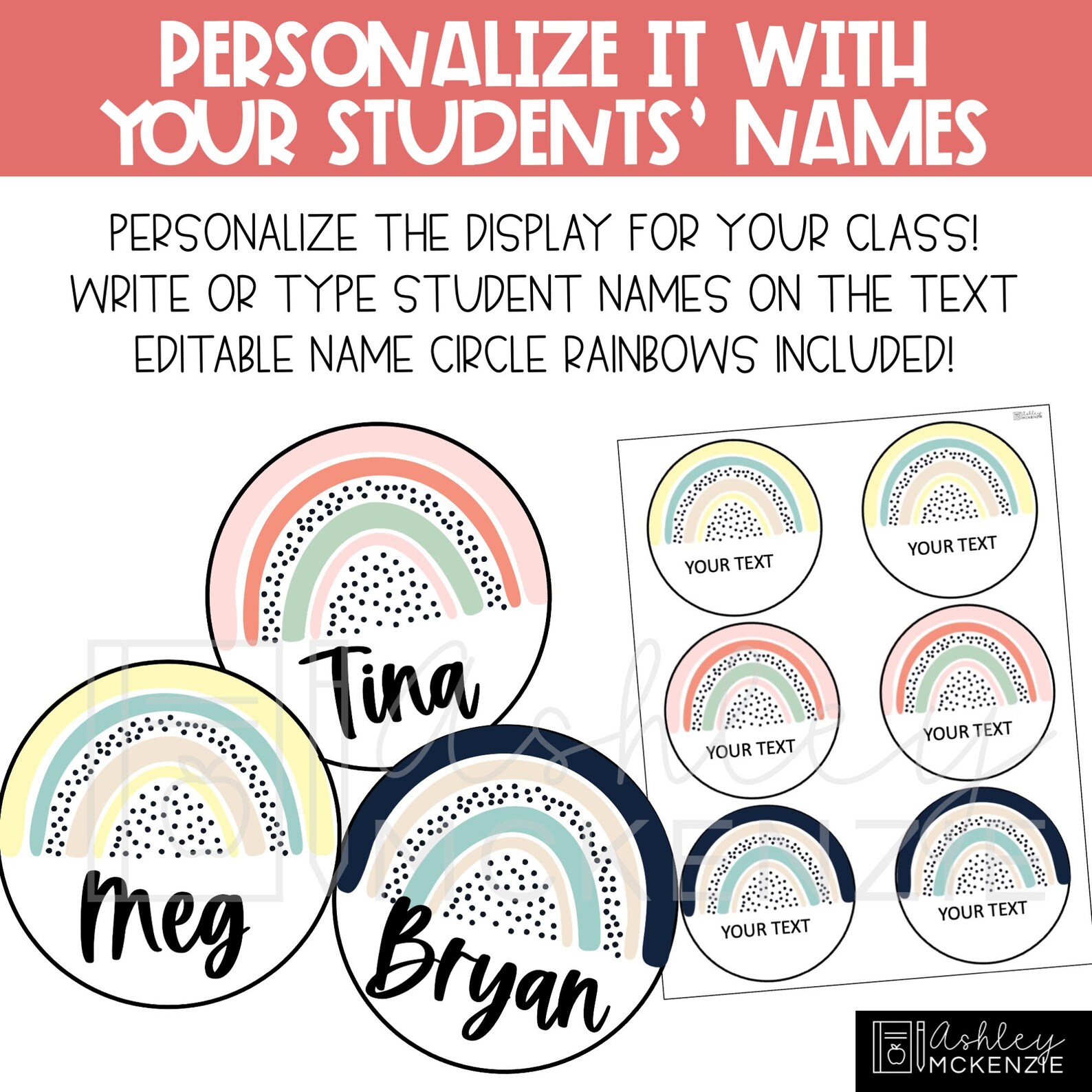 Boho Rainbow Spring Bulletin Board or Classroom Door Decor - Etsy