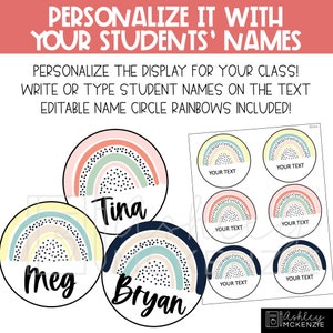 Boho Rainbow Spring Bulletin Board or Classroom Door Decor, Easy and ...