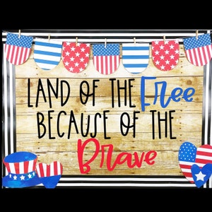4th of July Bulletin Board Patriotic Classroom Door Decor Red White and ...