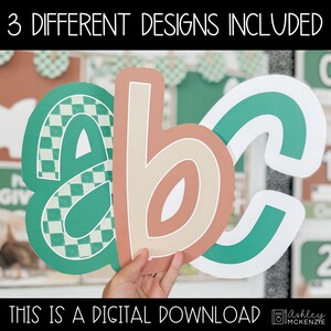 Modern Dinosaur Classroom Theme, A-Z Bulletin Board Letters ...