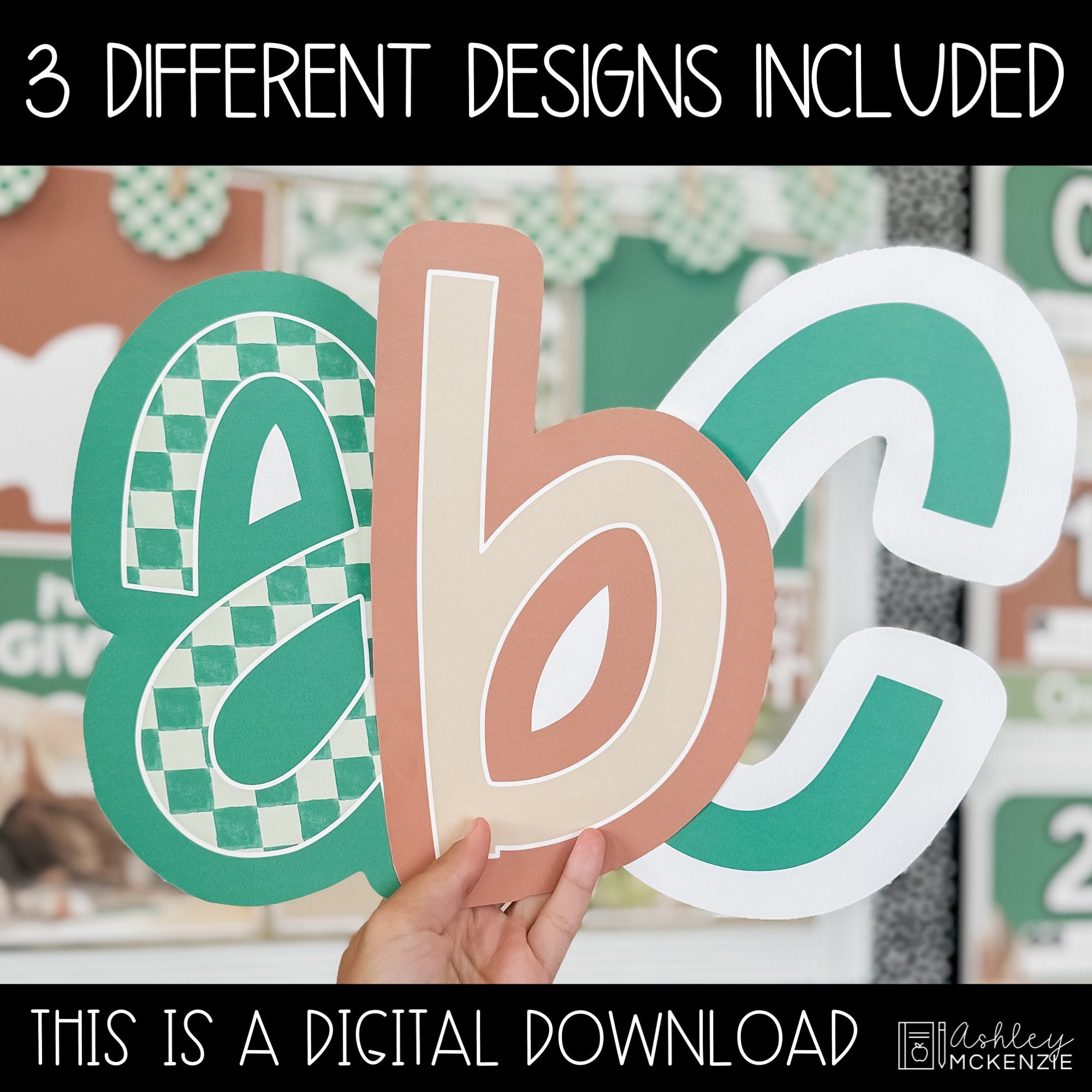 Modern Dinosaur Classroom Theme, A-Z Bulletin Board Letters ...