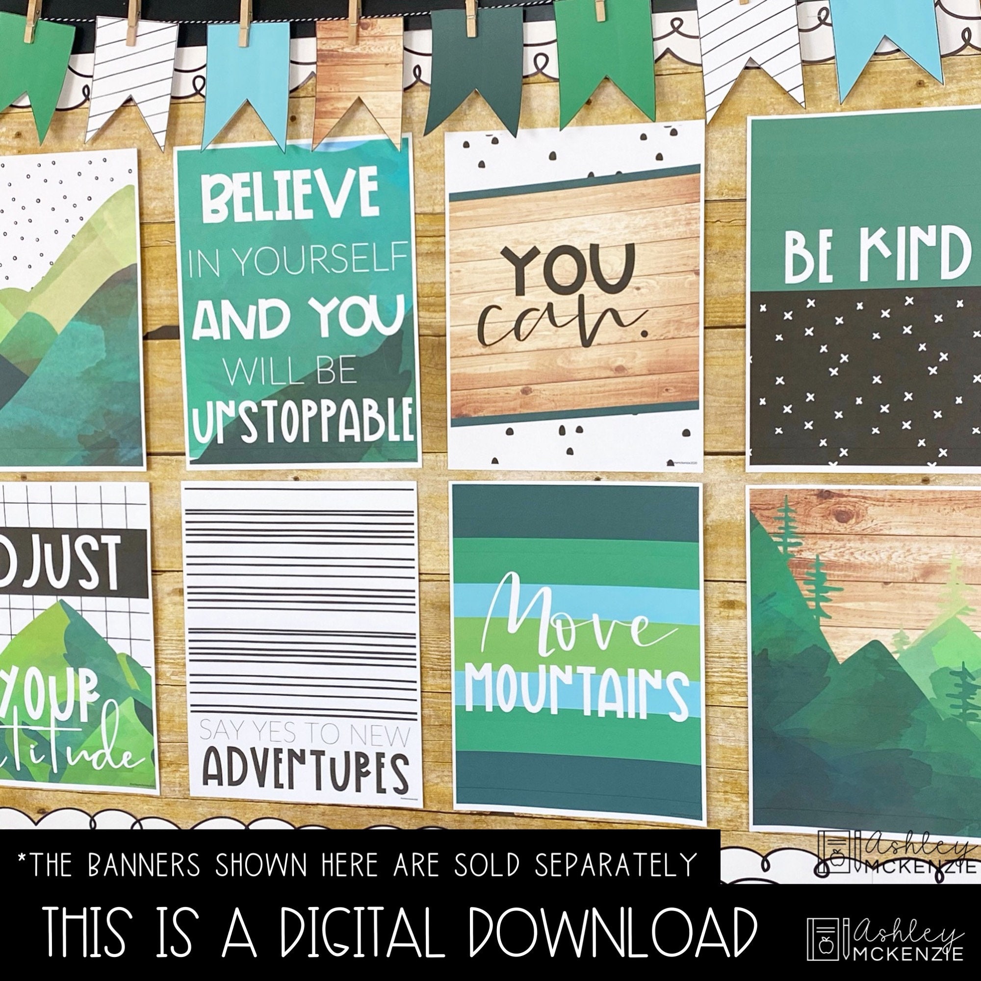 Scandi Mountains Classroom Posters, Easy and Modern Classroom ...