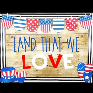 4th of July Bulletin Board Patriotic Classroom Door Decor Red White and ...