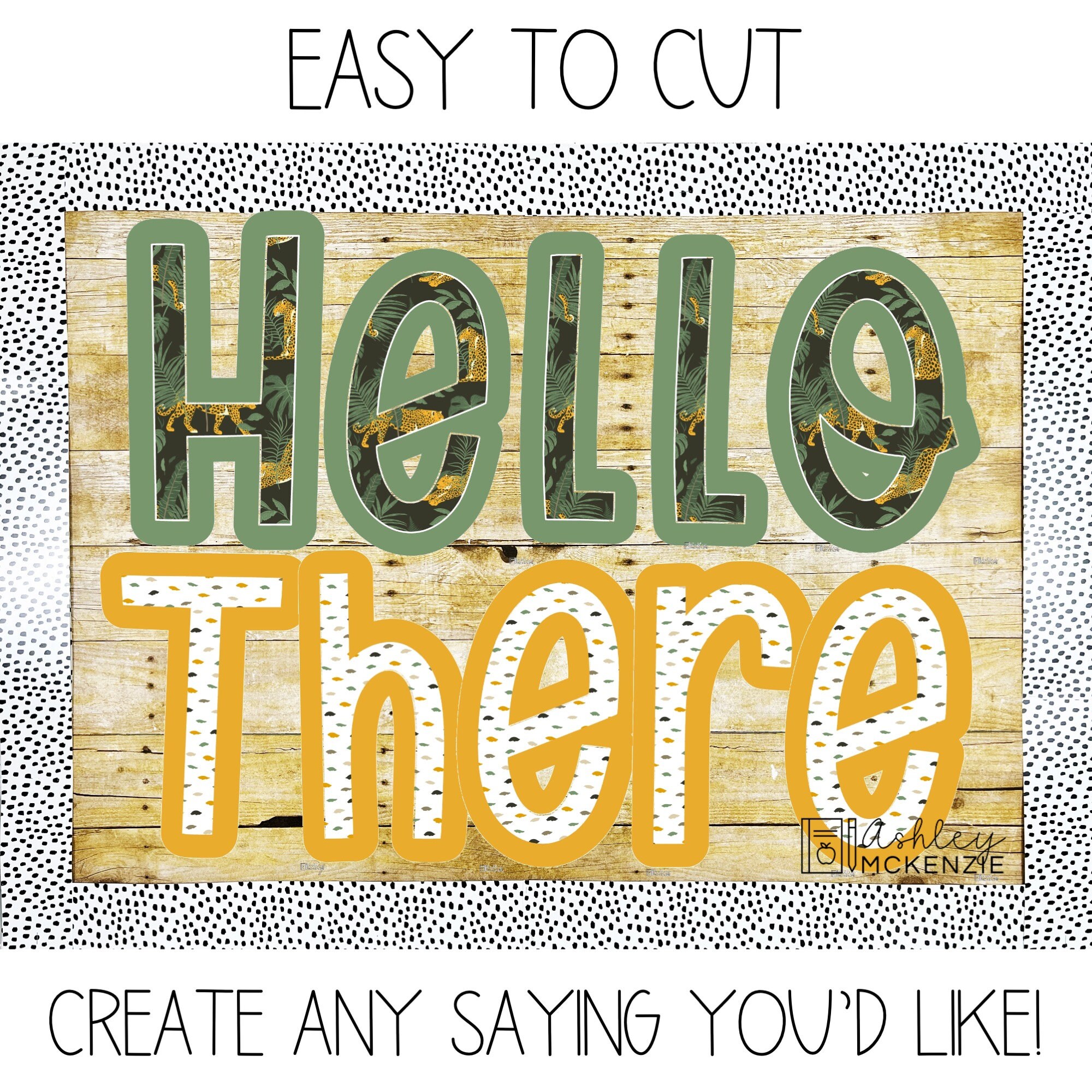 Modern Jungle Classroom Decor, A-Z Bulletin Board Letters, Punctuation ...