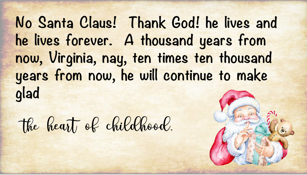 Yes Virginia There is A Santa Claus Published 1897 New York SUN ...