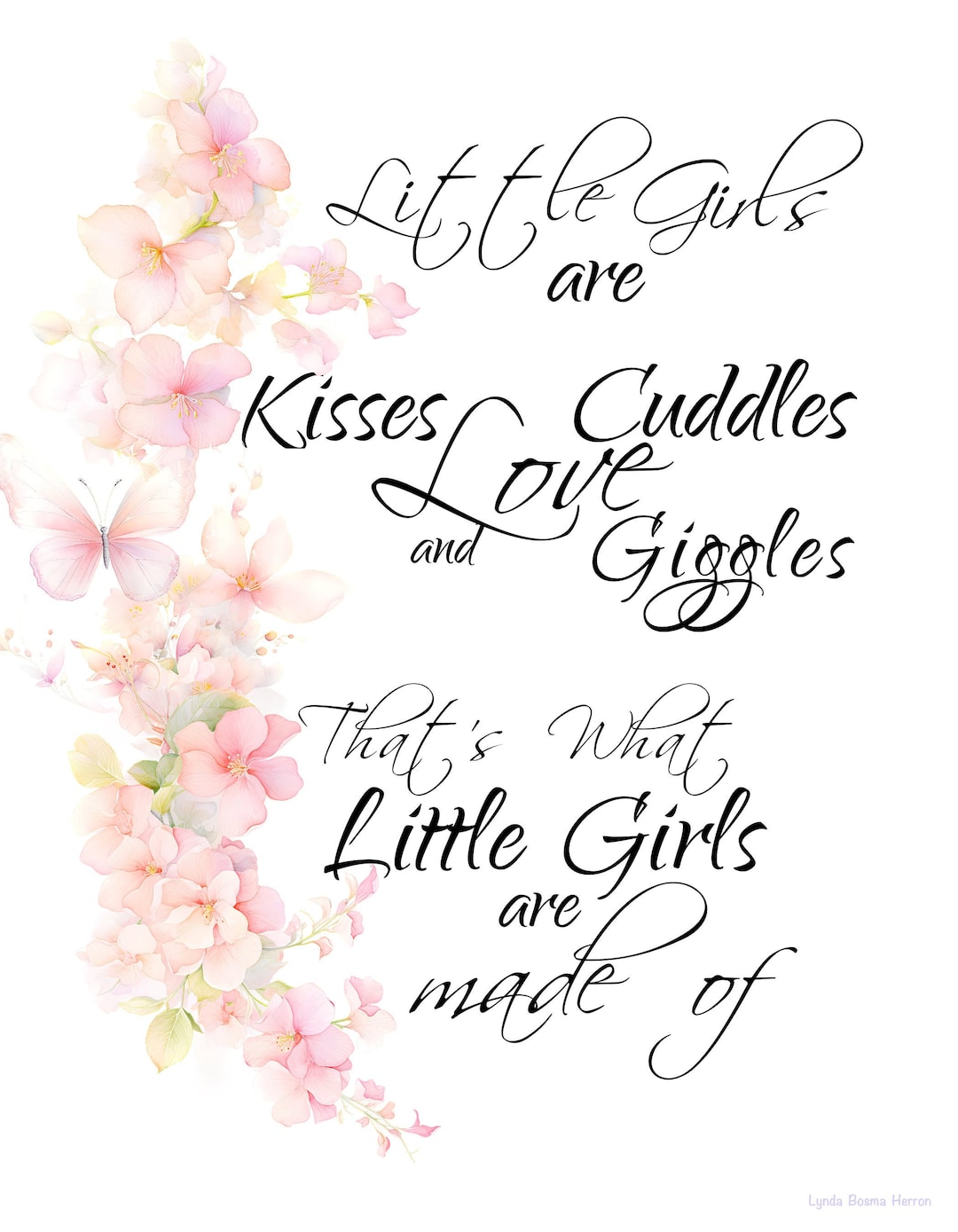 What Little Girls Are Made of | Personalized Poem Print | Baby Nursery ...