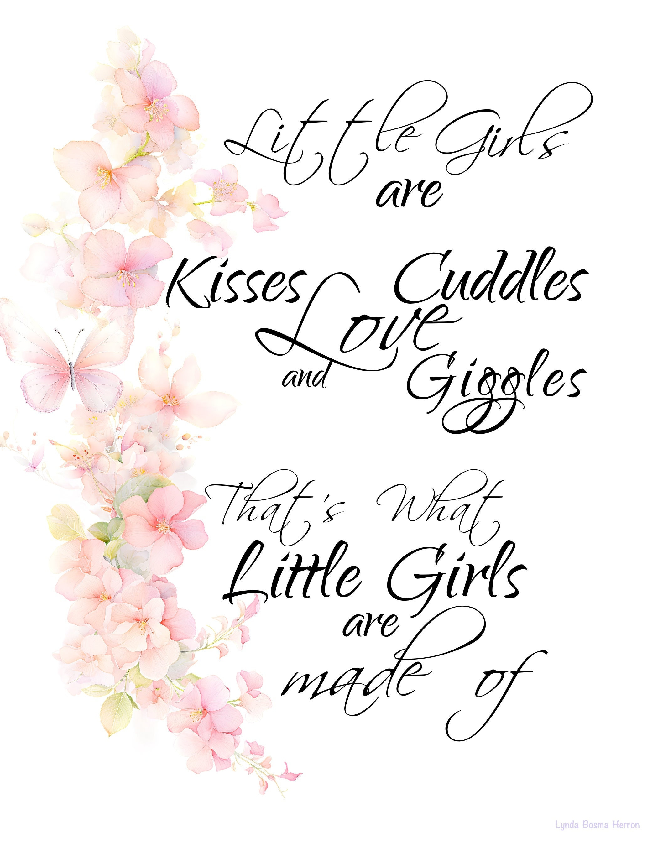 What Little Girls Are Made of | Personalized Poem Print | Baby Nursery ...