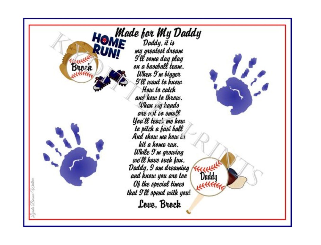 DADDY Teach Me to Play Baseball | PERSONALIZED 8x10 Poem Print Baby ...
