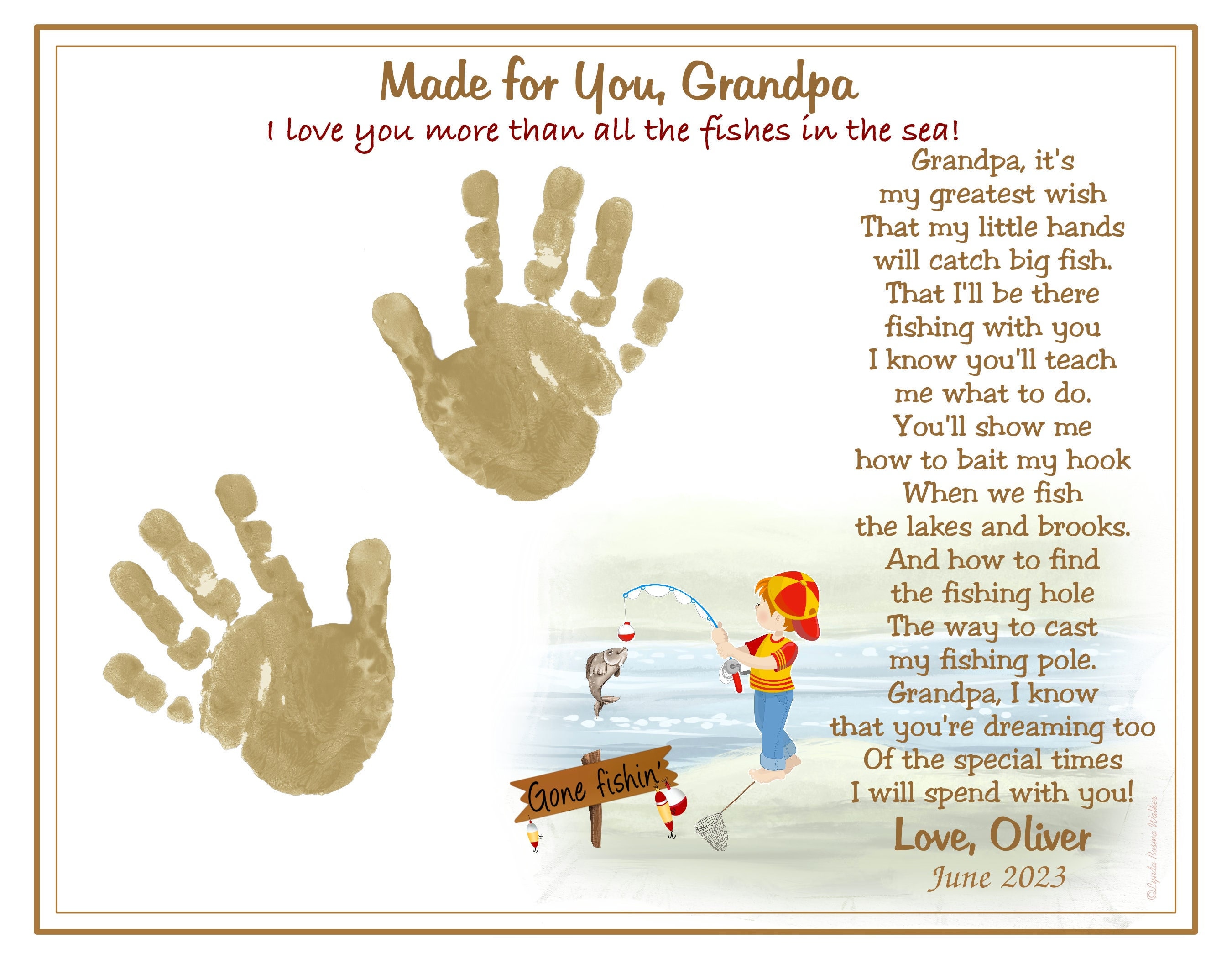 GRANDPA Teach Me Fishing Poem | PERSONALIZED to Grandpa Grandfather ...