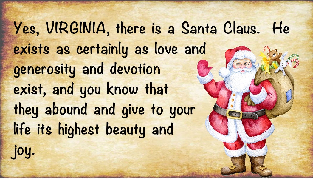 Yes Virginia There is A Santa Claus Published 1897 New York SUN ...