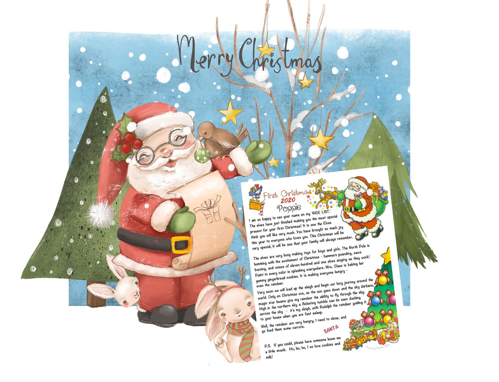 Baby's 1st Firstpersonalized PRINTABLE Letter From Santa - Etsy