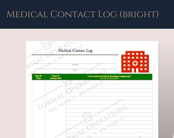Medical Phone Call Log Phone Call Record Medical Chart - Etsy