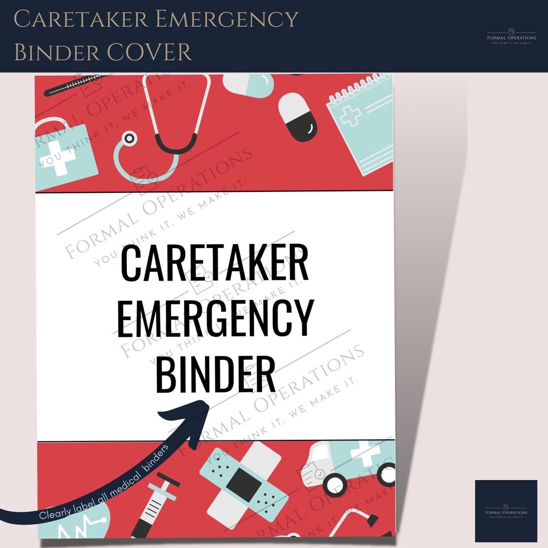 Caretaker Medical Binder Cover, Medical Information Binder Cover ...