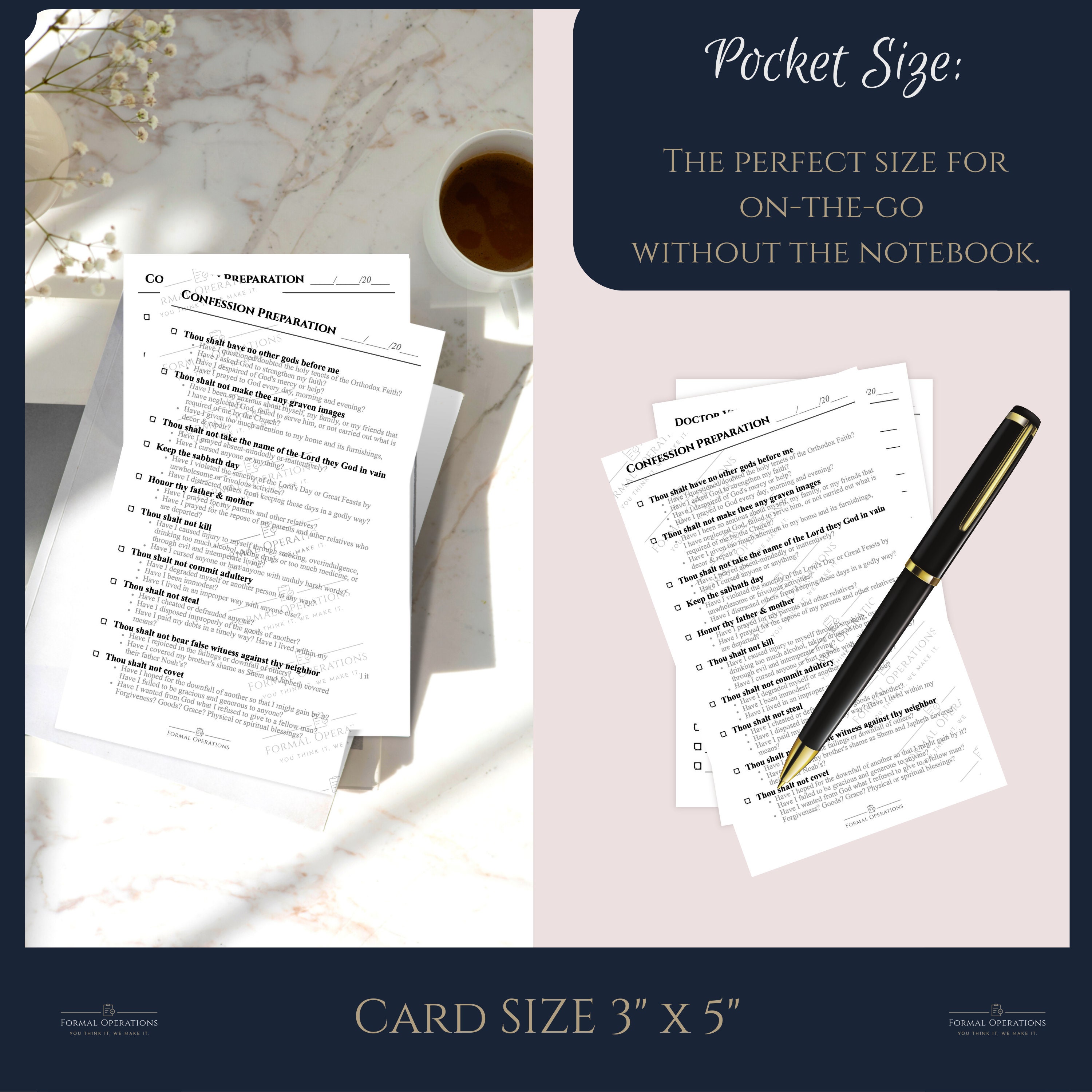 Set of 12 Confession Prep Cards - Pocket-size Confession Questions ...