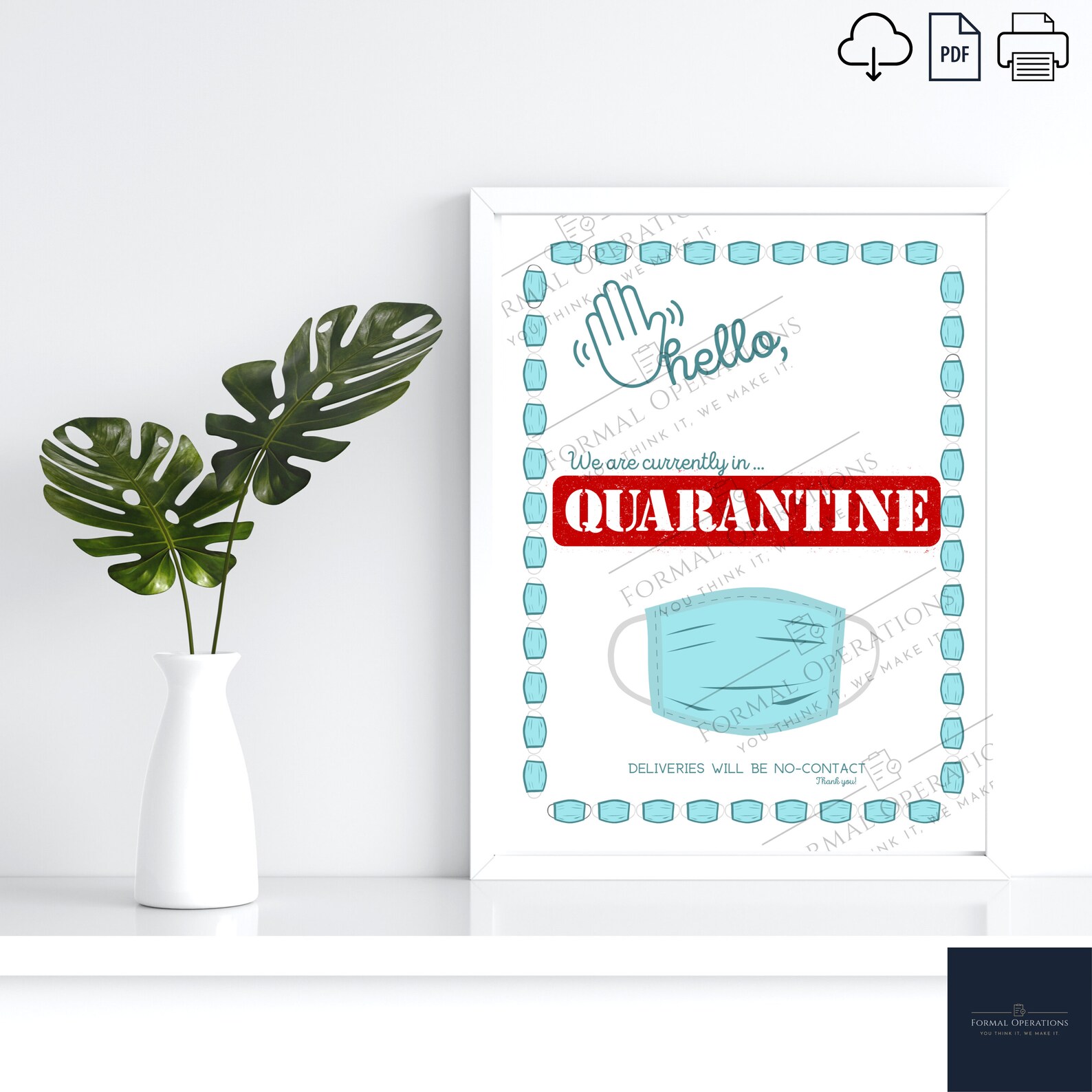 Quarantine Door Poster, Quarantine Contactless Delivery Poster ...