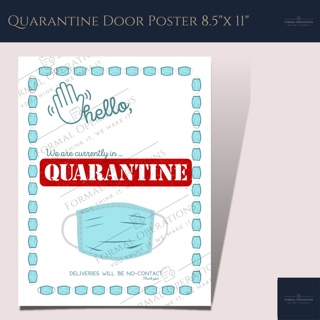 Quarantine Door Poster, Quarantine Contactless Delivery Poster ...
